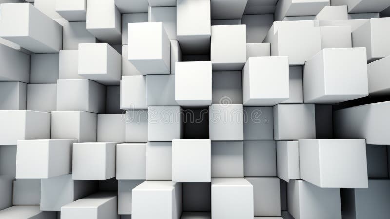 Random Shifted White Cube Boxes Block Background Wallpaper Stock ...