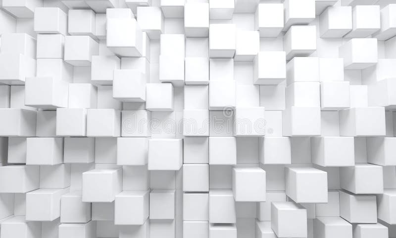 Random Shifted White Cube Boxes Block Background Wallpaper Stock ...