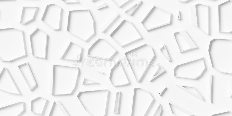 Random Shifted White Polygon Geometrical Prism Edges or Borders Objects ...