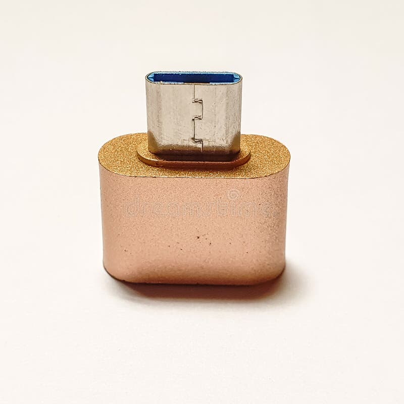 Selective Focus Shot of OTG Adapter for USB Type C Isolated on White ...