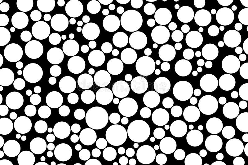 Random Size White Circles Mosaic on Black Background Stock Vector ...