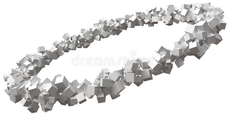 Random Sized Cubes Rotating in Eliptic Orbit. Stock Vector ...