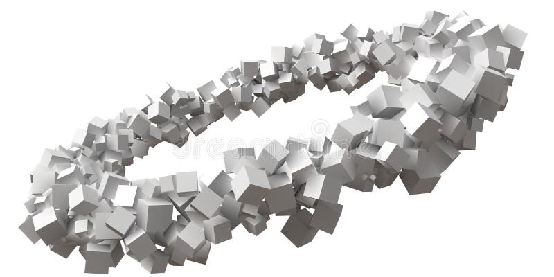 Random Sized Cubes Rotating in Eliptic Orbit. Stock Vector ...