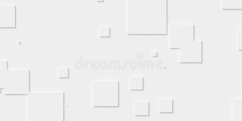 Random Sized Large White Offset Squares or Cubes Geometry Objects ...