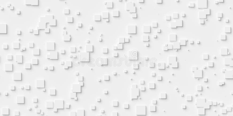 Random Sized Small White Offset Squares or Cubes Geometry Objects ...