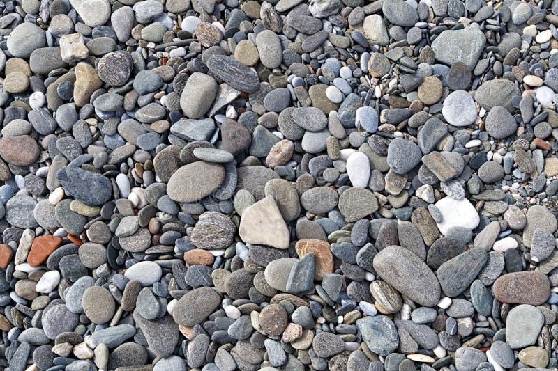Random Smooth Beach Pebbles. Background. Stock Image - Image of surface ...