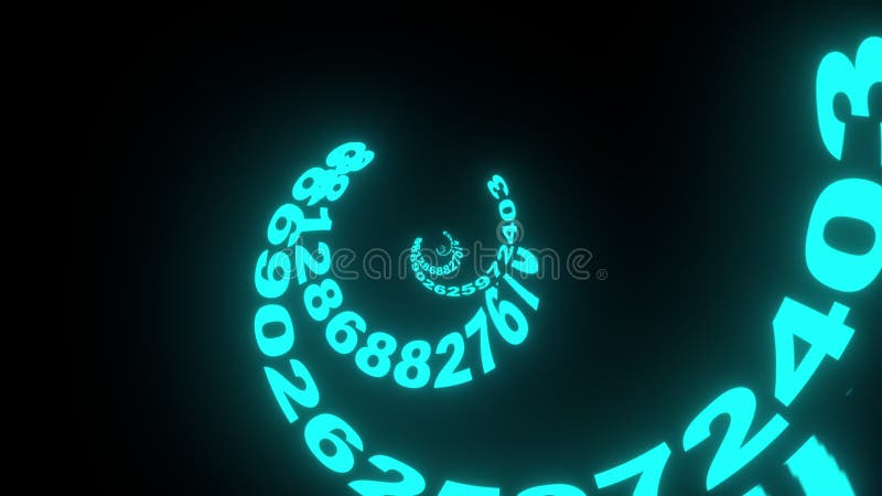 Random spiral numbers stock footage. Video of graphic - 301512480