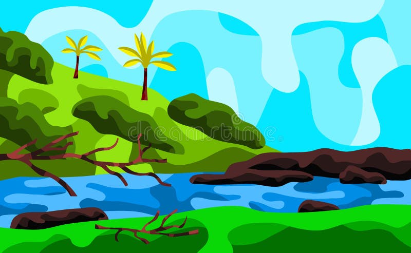 Random Spot in a River stock vector. Illustration of traveller - 238413218