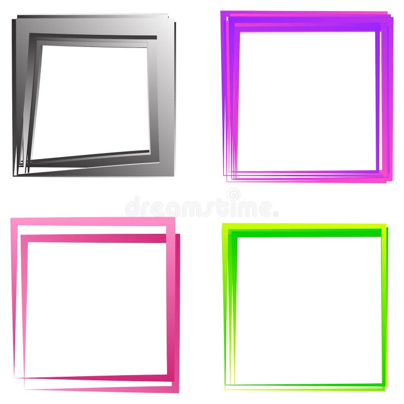 Random Square Contour Frame, Border Element Stock Vector - Illustration ...