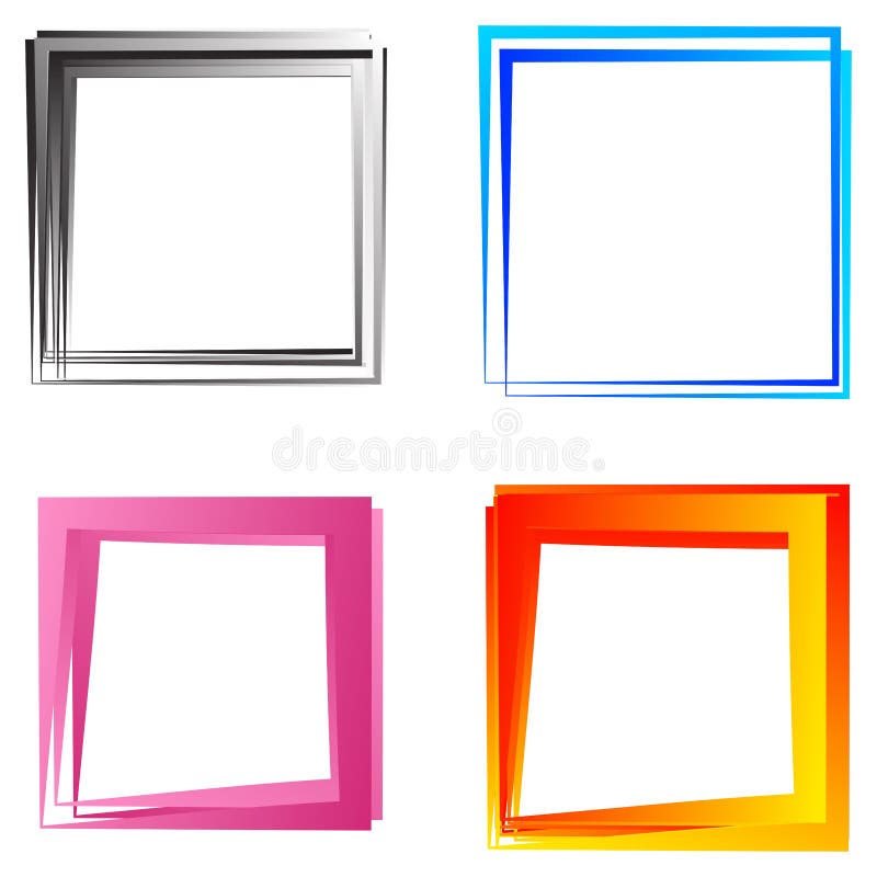 Random Square Contour Frame, Border Element Stock Vector - Illustration ...