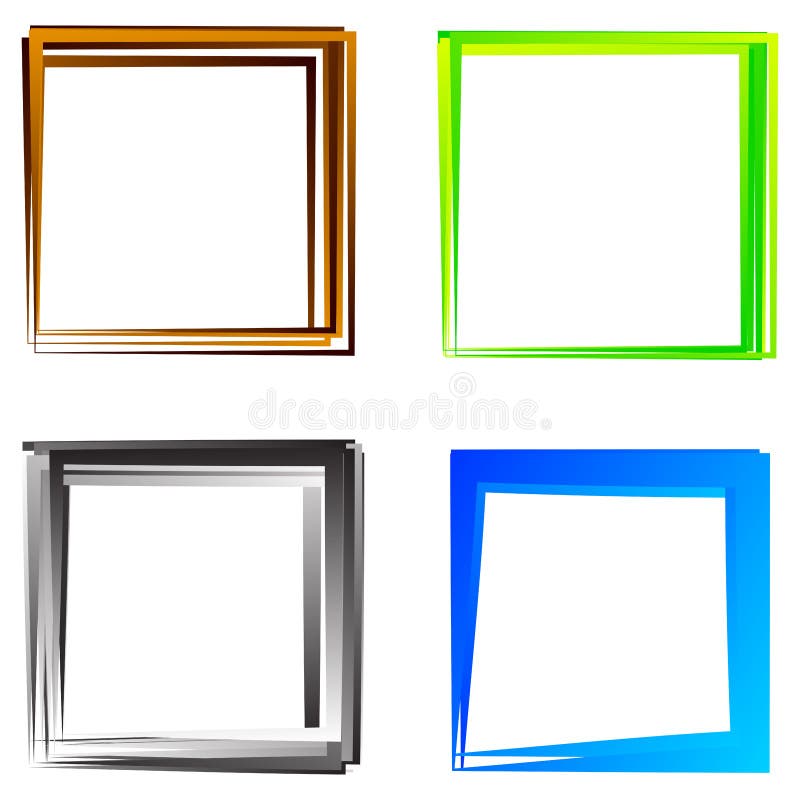 Random Square Contour Frame, Border Element Stock Vector - Illustration ...