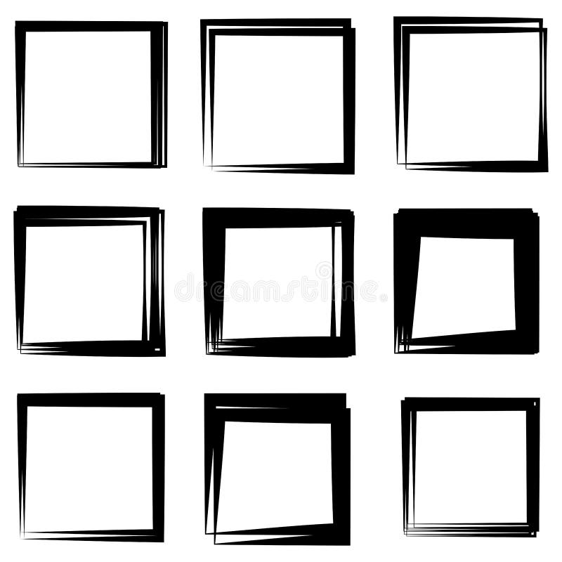 Random Square Contour Frame, Border Element Stock Vector - Illustration ...