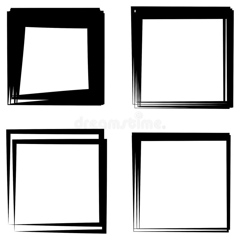 Random Square Contour Frame, Border Element Stock Vector - Illustration ...