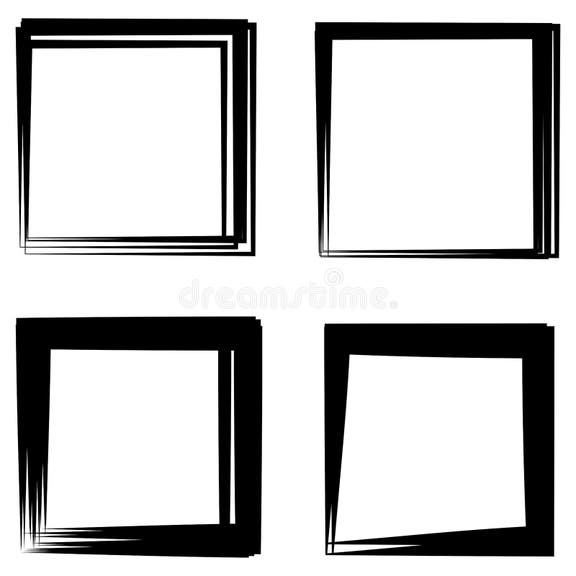 Random Square Contour Frame, Border Element Stock Vector - Illustration ...