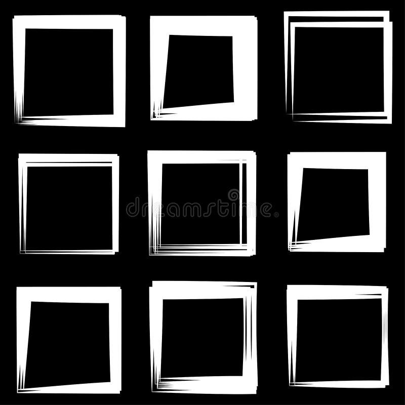 Random Square Contour Frame, Border Element Stock Vector - Illustration ...