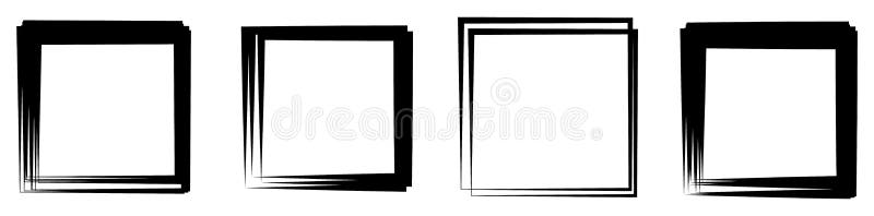 Random Square Contour Frame, Border Element Stock Vector - Illustration ...