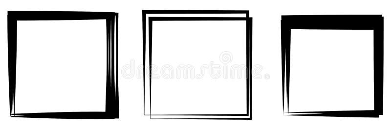 Random Square Contour Frame, Border Element Stock Vector - Illustration ...