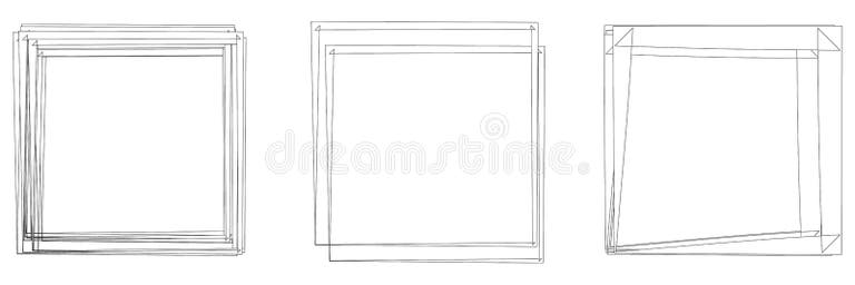 Random Square Contour Frame, Border Element Stock Vector - Illustration ...