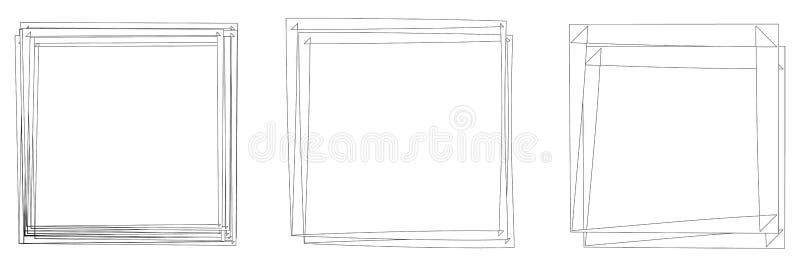 Random Square Contour Frame, Border Element Stock Vector - Illustration ...