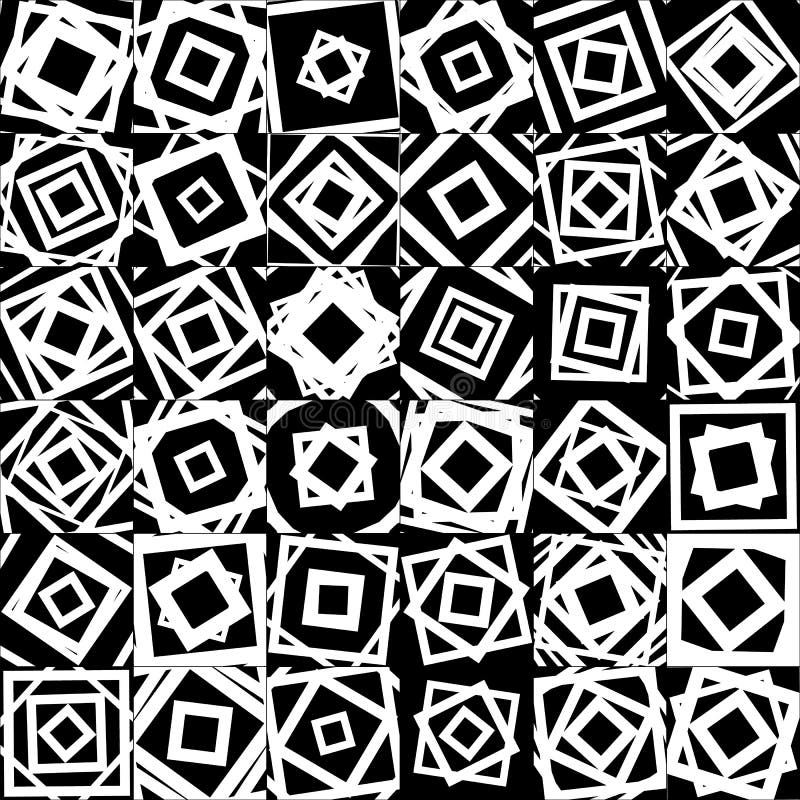 Random Squares Seamless Geometric Texture. Monochrome Abstract B Stock ...