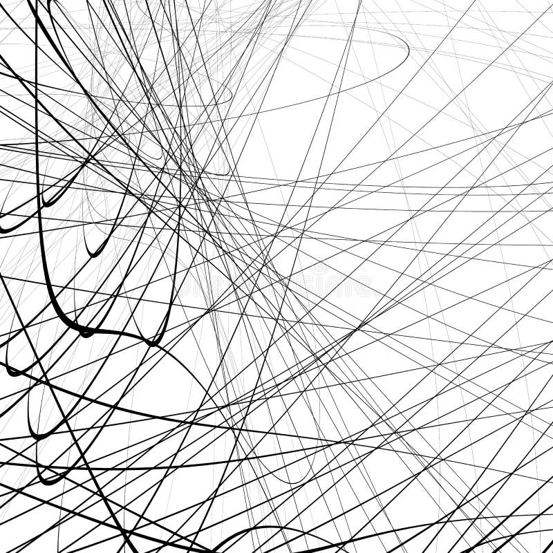 Random Squiggly, Squiggle Intersecting Lines in Chaotic Style. a Stock ...