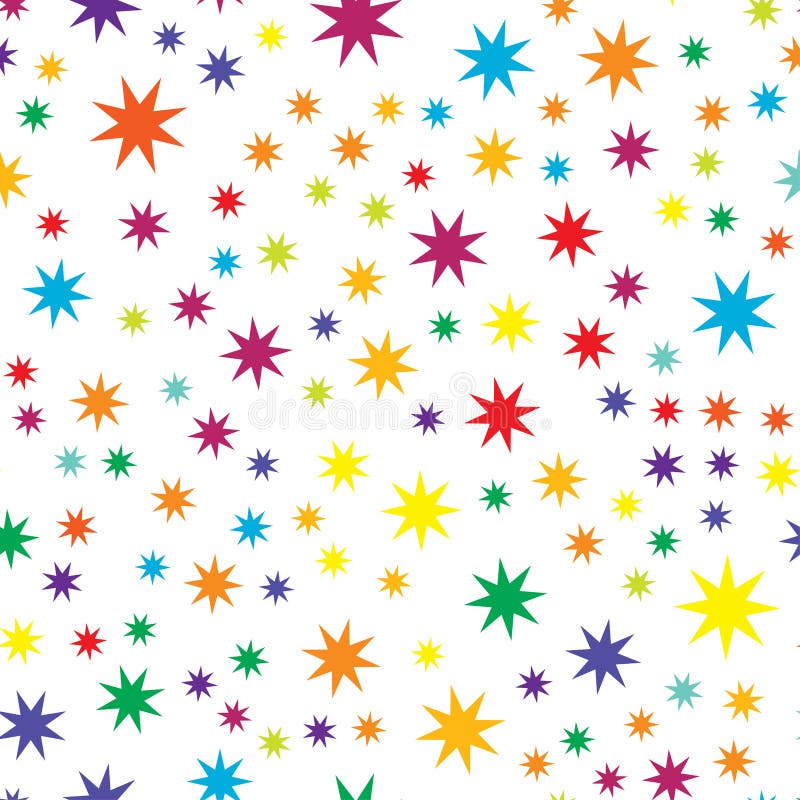 Random Star Elements Seamless Doodle Pattern. Hand Drawn Ornament in ...