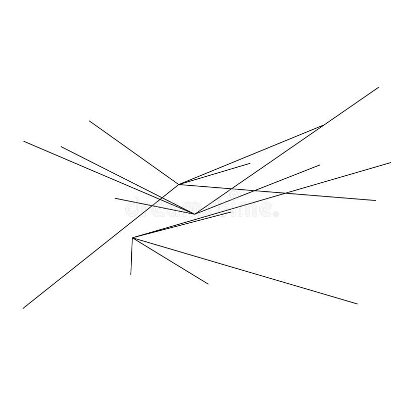 Random Structure of Angular, Geometric Lines Element. Irregular ...
