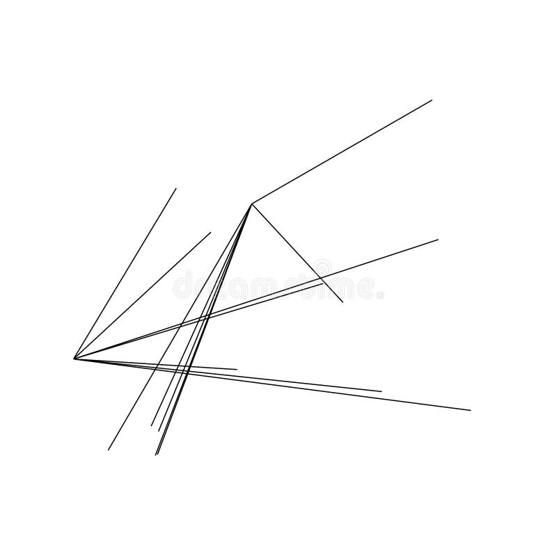 Random Structure of Angular, Geometric Lines Element. Irregular ...