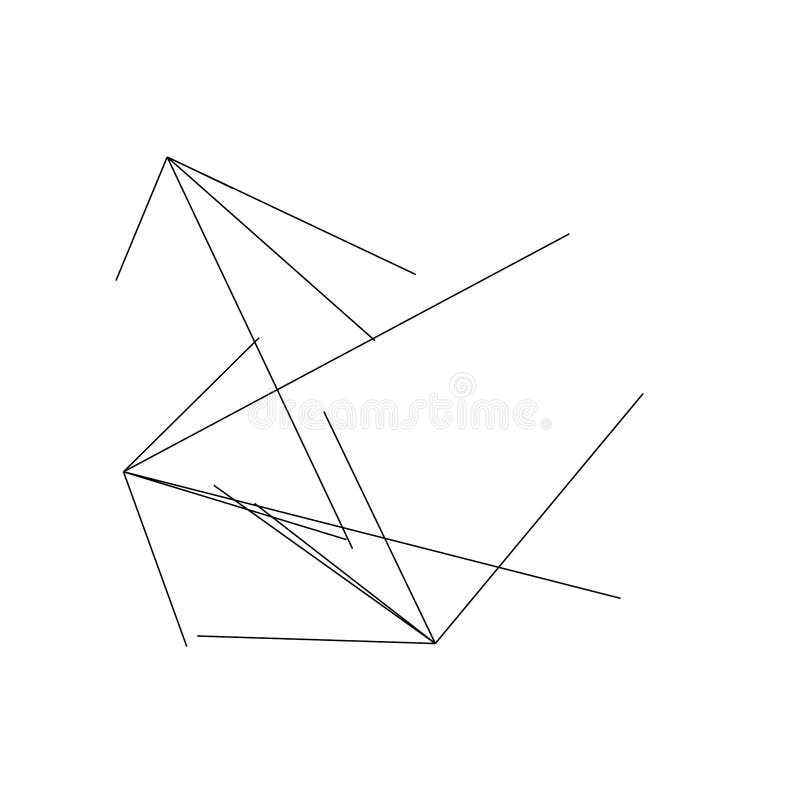 Random Structure of Angular, Geometric Lines Element. Irregular ...