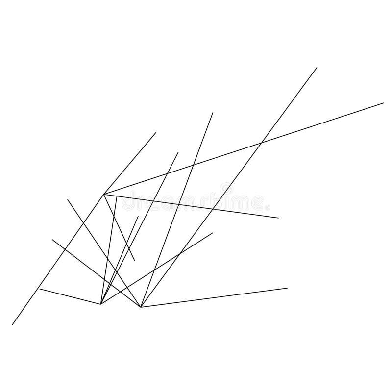Random Structure of Angular, Geometric Lines Element. Irregular ...