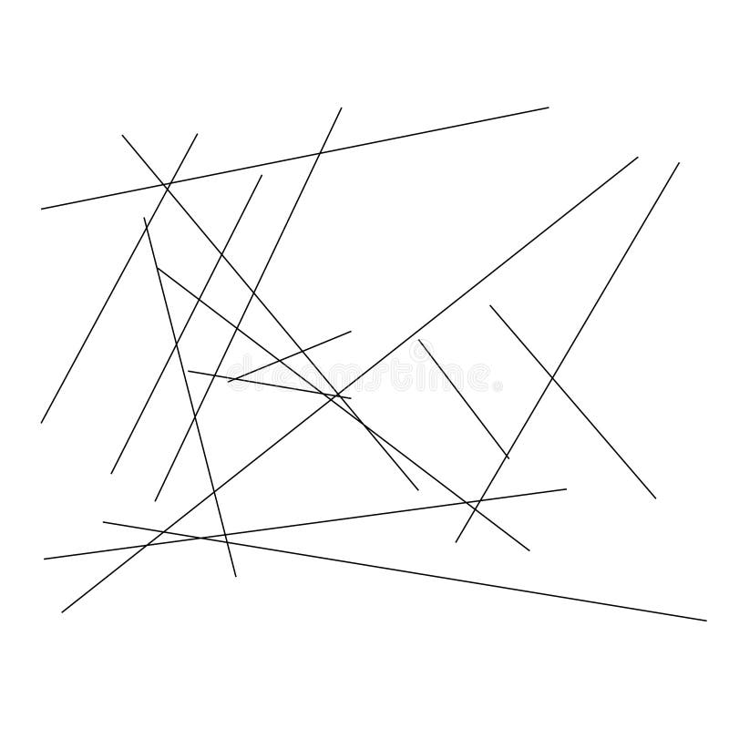 Random Structure of Angular, Geometric Lines Element. Irregular ...