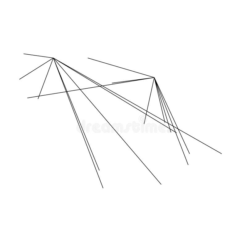 Random Structure of Angular, Geometric Lines Element. Irregular ...