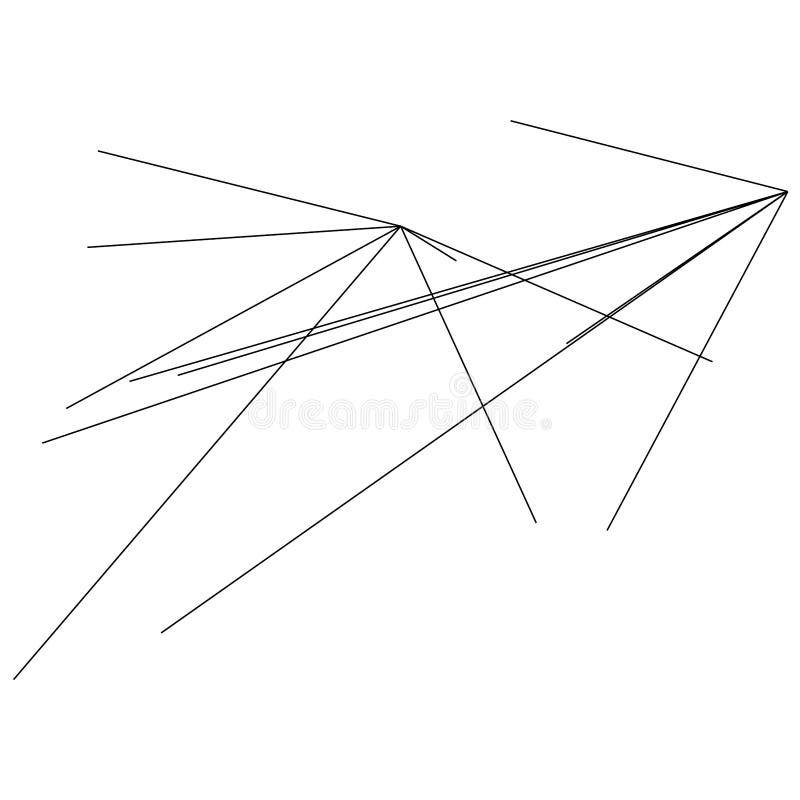 Random Structure of Angular, Geometric Lines Element. Irregular ...