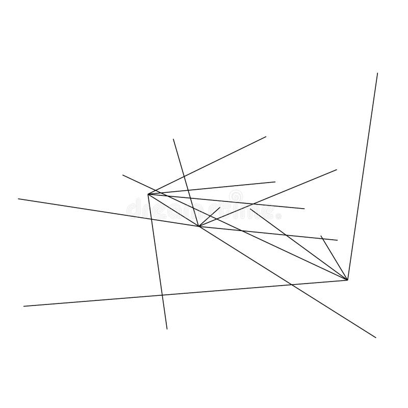 Random Structure of Angular, Geometric Lines Element. Irregular ...