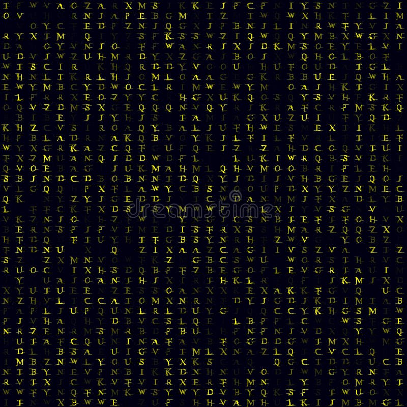 Random Symbols and Cubes 3D Rendering Stock Illustration - Illustration ...