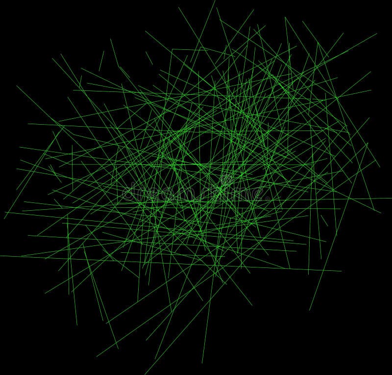 Random Tangle of Green Lines Stock Illustration - Illustration of ...