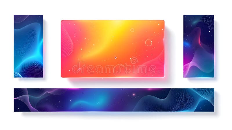 Random Themed Web Banners Isolated on White Background Stock ...