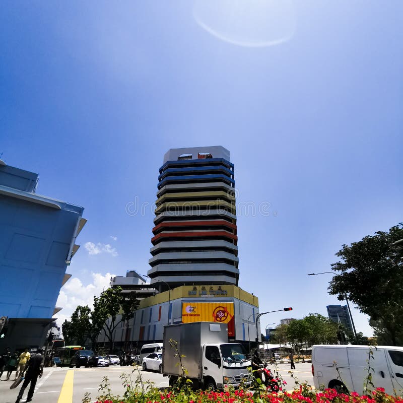 Random Tower Building in Singapore Editorial Stock Photo - Image of ...