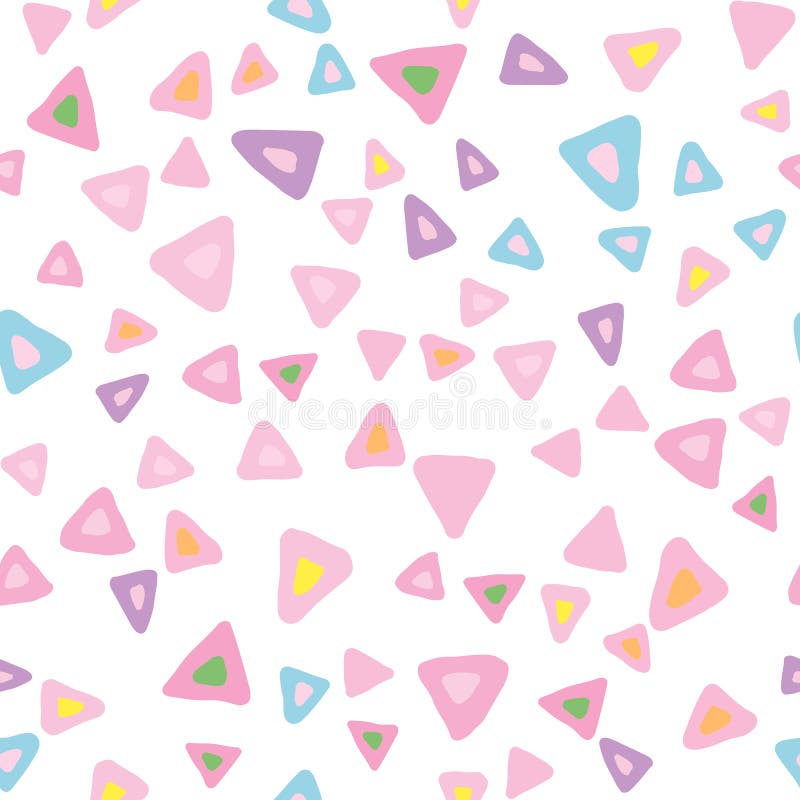Random Triangle Shapes Seamless Pattern on White Background Stock ...