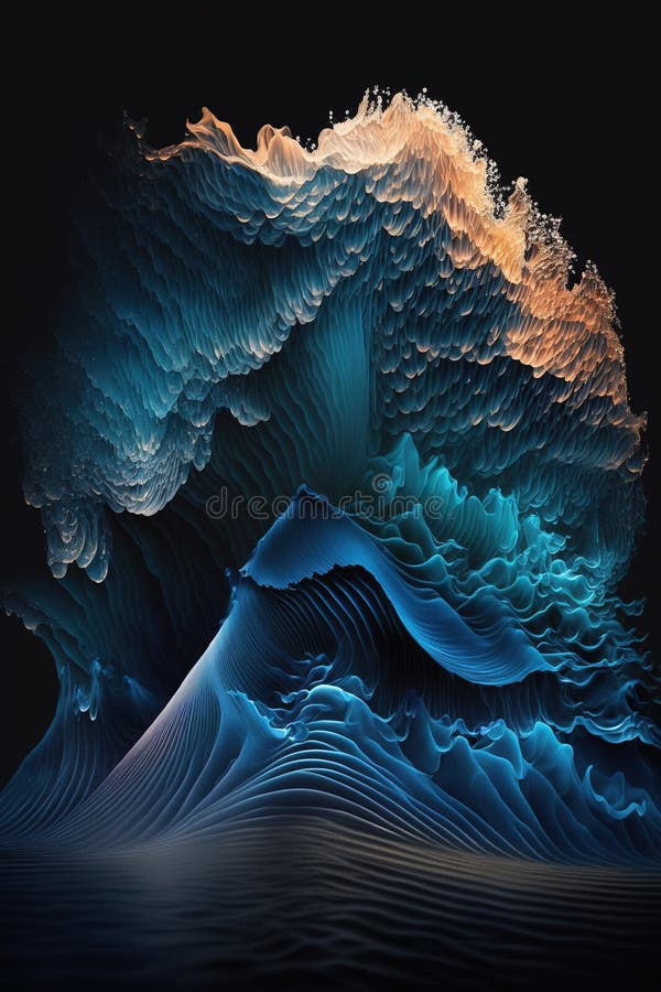 Random Wave of Gradient. Generative AI Stock Illustration ...