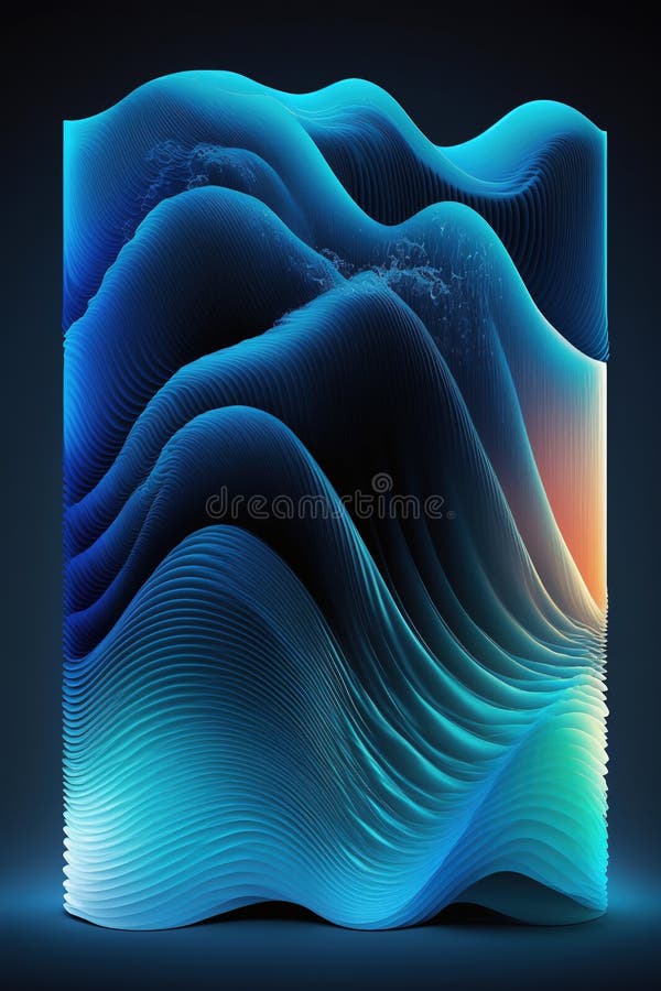 Random Wave of Gradient. Generative AI Stock Illustration ...