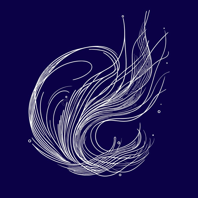 Random Wavy, Chaotic Lines. Artistic Monochrome Image Stock ...