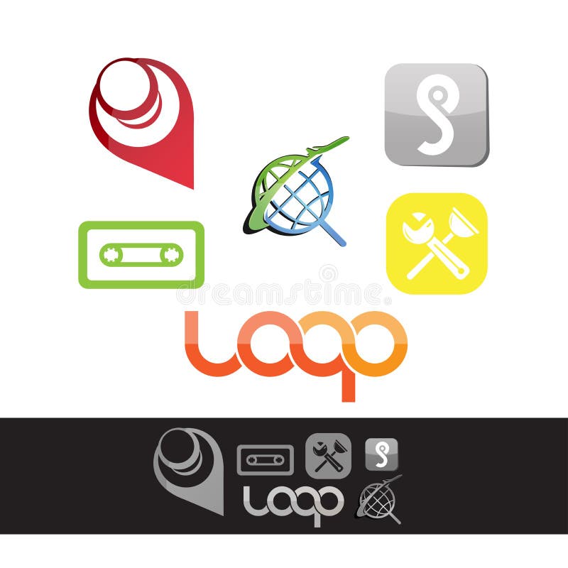 Random Web Logo Icons Elements Stock Vector - Illustration of success ...