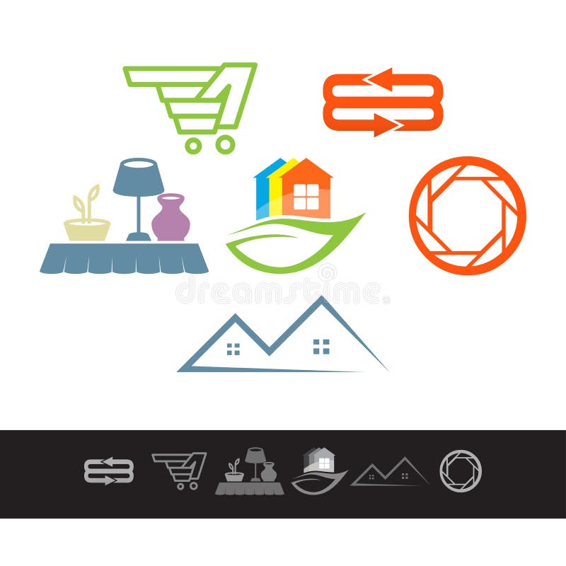 Random Web Logo Icons Elements Stock Vector - Illustration of success ...