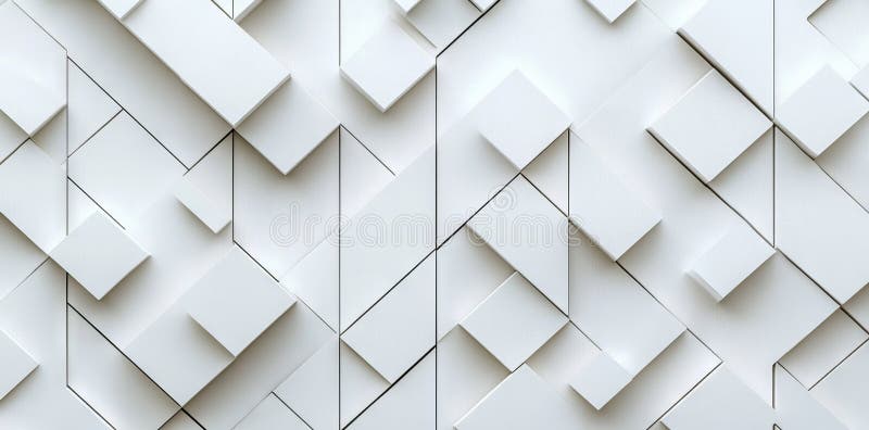 Random White Cube Boxes that Have Been Shifted Block the Full Frame ...