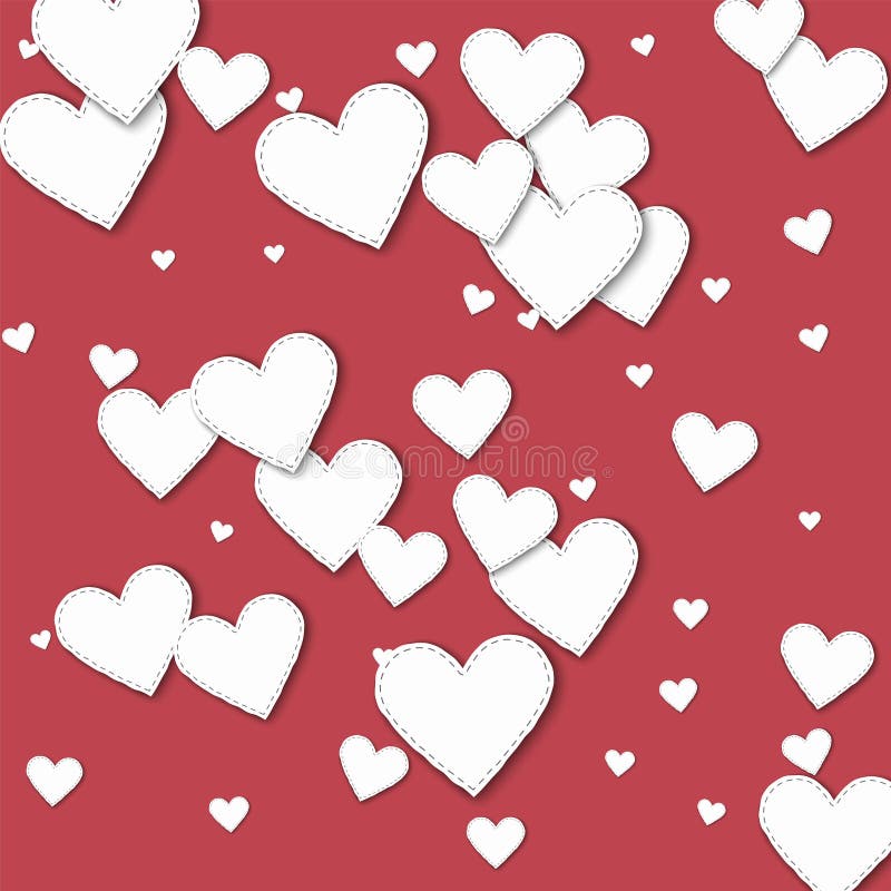 Random white paper hearts. stock vector. Illustration of beautiful ...