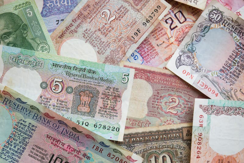 Vintage Old Indian Currency Notes and Change Stock Image - Image of ...