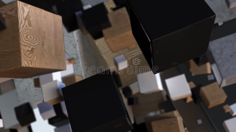 Randomly Falling and Floating Cubes Stock Illustration - Illustration ...