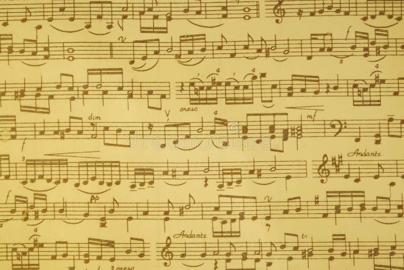Randomly Placed Music Notes from Computer Showing Antique Sepia Effects ...