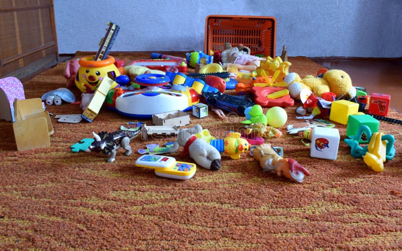 Randomly Scattered Children`s Toys in the House Stock Photo - Image of ...